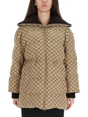 Gucci Quilted Down Jacket - Beige