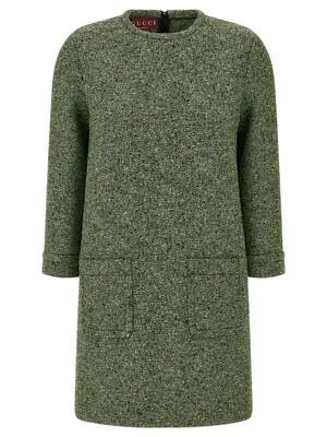 Gucci Mouliné Mini Dress - Green