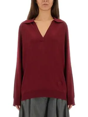Gucci Oversized Ultrafine Wool Polo Shirt - Bordeaux
