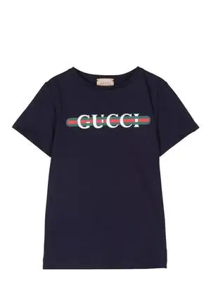 Gucci T-shirt With Logo - Blue