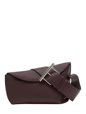 Alexander McQueen T Bar Sling Leather Crossbody - Burgundy