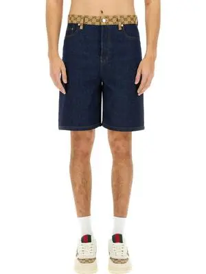 Gucci Denim Bermuda Shorts - Blue