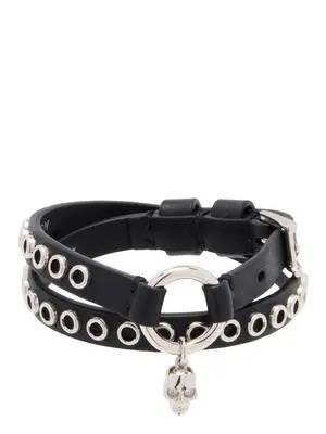 Alexander McQueen Calf Leather Bracelet - Black