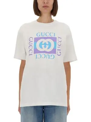 Gucci Printed Cotton T-shirt - White