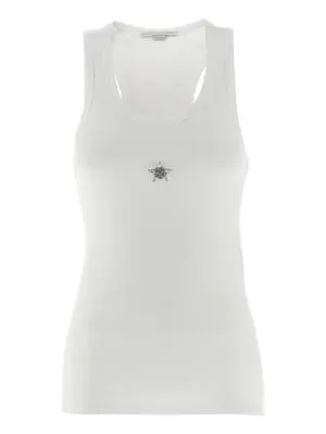 Stella McCartney Crystal Star Cotton Top - White