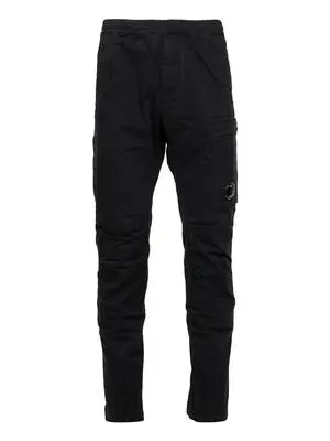 C.P. COMPANY Frosted Stretch Cotton Satin Trousers - Black