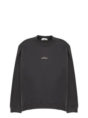 Stone Island Logo Cotton Sweatshirt - Grey