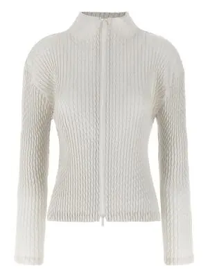 Issey Miyake Sleek Pleats Cardigan - White