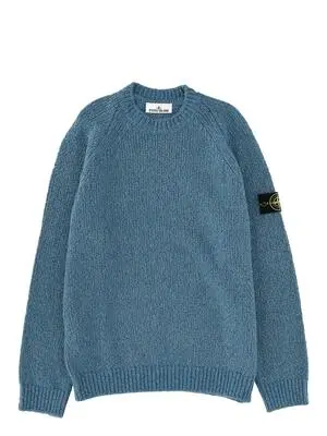 Stone Island Loose Fit Wool-blend Sweater - Azure