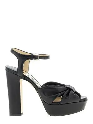 JIMMY CHOO Heloise Nappa Platform Sandals - Black
