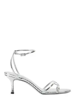 JIMMY CHOO Leo 100mm Heeled Sandals - Silver