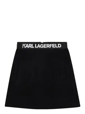 Karl Lagerfeld A-line Skirt With Logo - Black