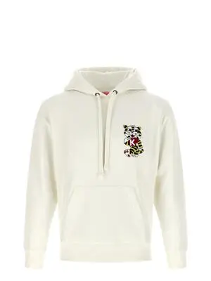 Kenzo Wild Tiger Embroidered Hoodie - White