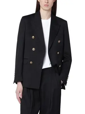 GOLDEN GOOSE Double-breasted Wool Jacket - Black