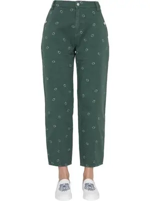 Kenzo Paisley Patterned Pants - Green
