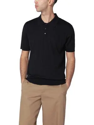 GOLDEN GOOSE Wool Polo Shirt - Black