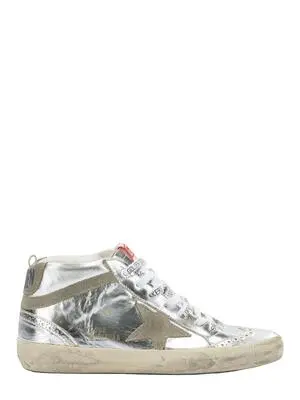 GOLDEN GOOSE Mid Star Sneakers - Silver
