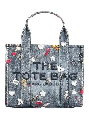 Marc Jacobs Small Tote L'oeil Trinket Canvas Denim Bag - Blue