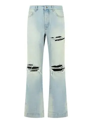 Amiri Flare Cotton Jeans - Light Blue