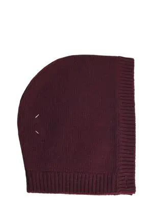 MAISON MARGIELA Virgin Wool Hood - Bordeaux