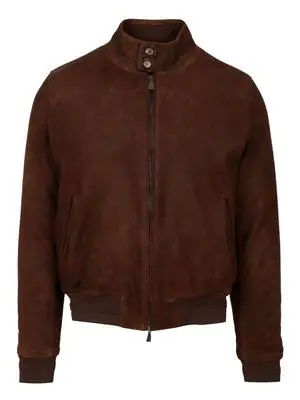 ROY ROGER'S Leather Jacket - Marrone Scuro