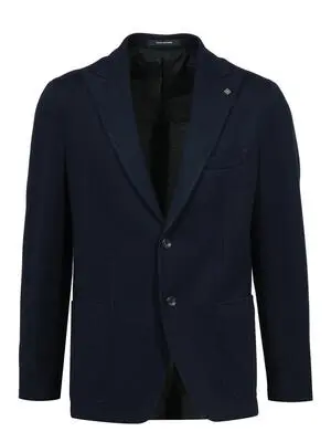 Tagliatore Single Breasted Wool Blend Blazer - Blue