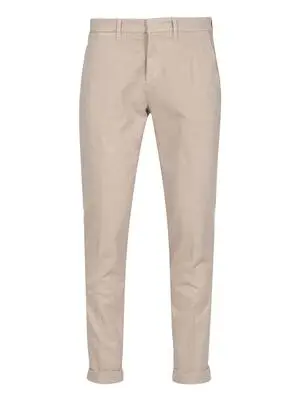 FAY Cotton Gabardine Trousers - Beige