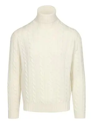 FILIPPO DE LAURENTIIS Wool Knit Braided Sweater - Latte