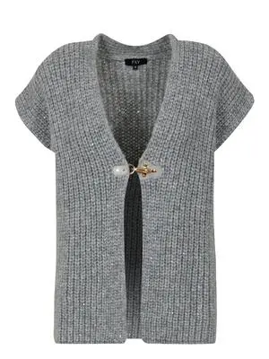 FAY Sleeveless Knit Sweater - Silver