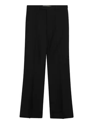 Valentino Garavani Wool Blend Flared Trousers - Black