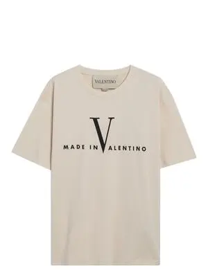 Valentino Garavani Butter Colored “made In ” T Shirt - Beige