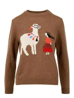 Max Mara Sweater In Wool And Alpaca Blend - Brown