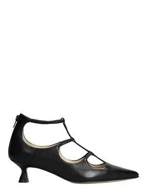 ANNA F. Decollete' Nappa Pumps - Black