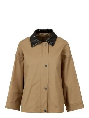 Max Mara Cotton Blend Canvas Coat - Deserto