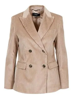 Max Mara Cotton Velvet Double-breasted Blazer - Sand