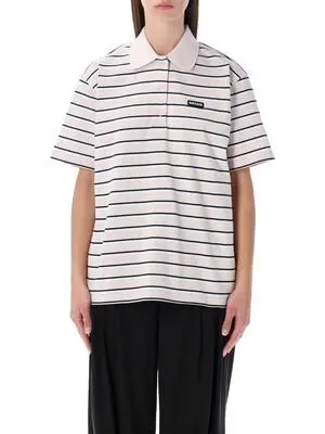 Remain Birger Christensen Striped Polo Shirt - Orchid Stripe