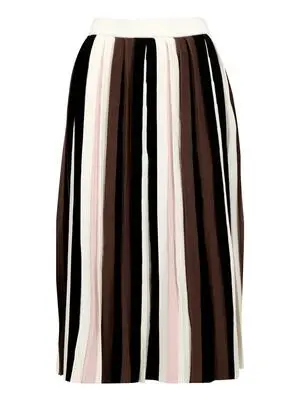 Max Mara Stripe Midi Skirt - Avorio+nocciola+cipria