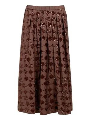 Max Mara Sequined Poplin Skirt - Cioccolato