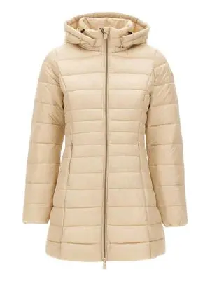 SAVE THE DUCK Quilted Long Padded Jacket - Beige