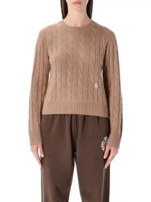 SPORTY & RICH Src Cableknit Sweater - Brown