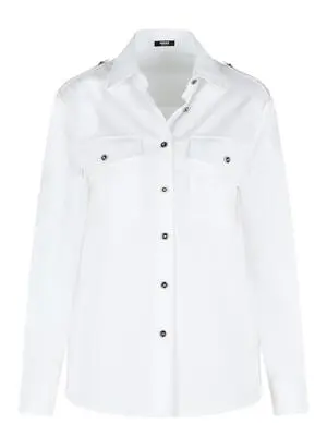 Versace Regular Fit Cotton Poplin Shirt - White