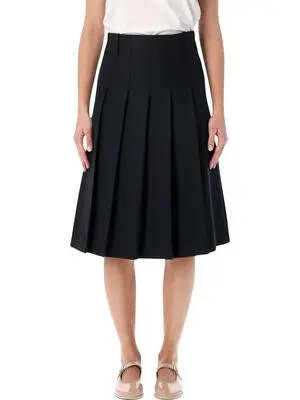 A.p.c. Pleated Midi Skirt - Black