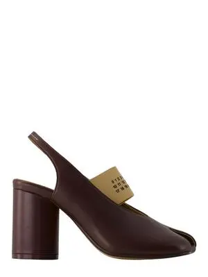 MAISON MARGIELA Leather Slingback Sandals - Brown