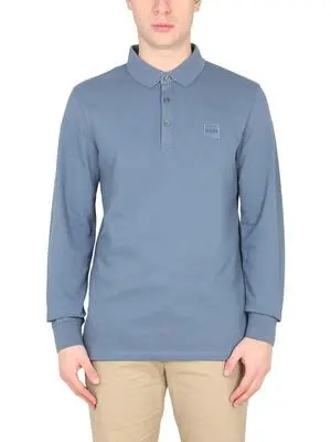 BOSS Polo With Logo Patch - Blue