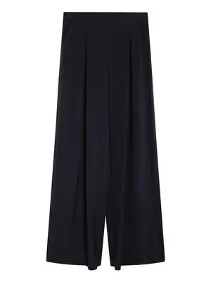 Max Mara Silk-blend Wide Leg Trousers - Blue