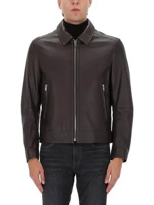 BOSS Leather Jacket - Brown