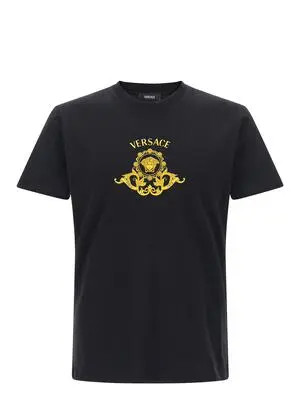 Versace Hall Of Heroes Crest' T Shirt - Black