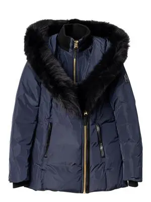 Mackage Fur Trimmed Down Jacket - Blue