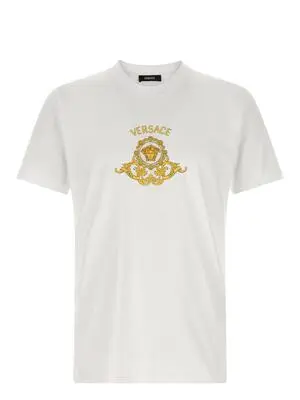 Versace Hall Of Heroes Crest' T Shirt - White