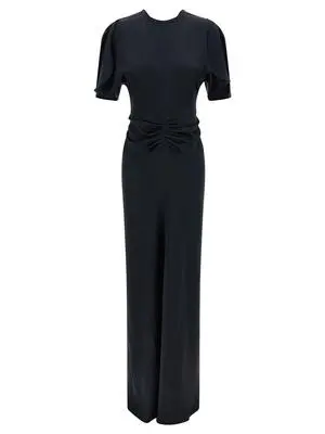 Victoria Beckham Gathered Waist Dress - Blue